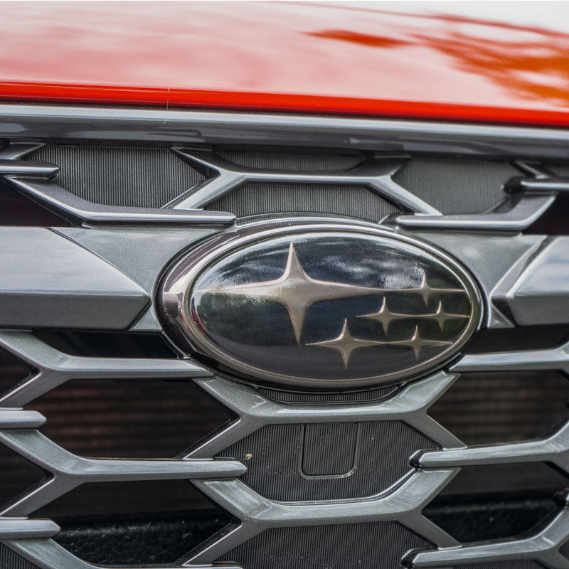 Subaru Emblem Overlays Distressed Thin Orange Line Flag Emblem