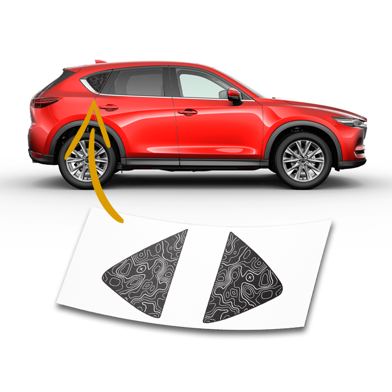 2017+ Mazda CX-5 Topographic Map Quarter Glass Decal – VIP Auto Accessories
