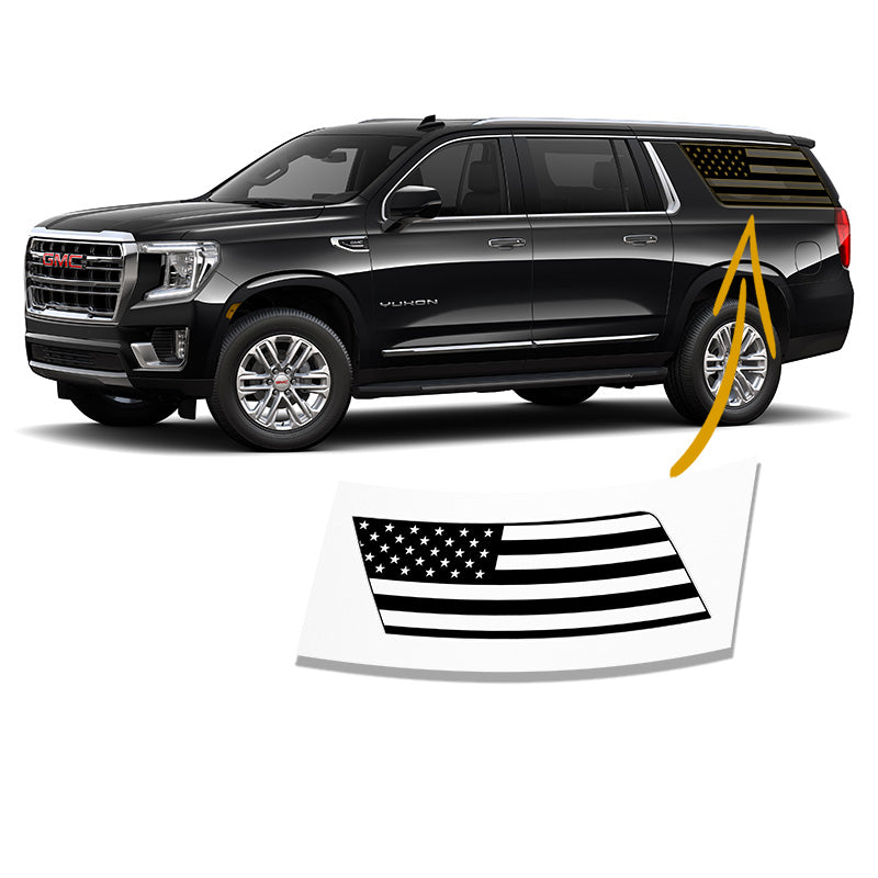 2021+ GMC Yukon Quarter Glass American Flag Decal – VIP Auto Accessories